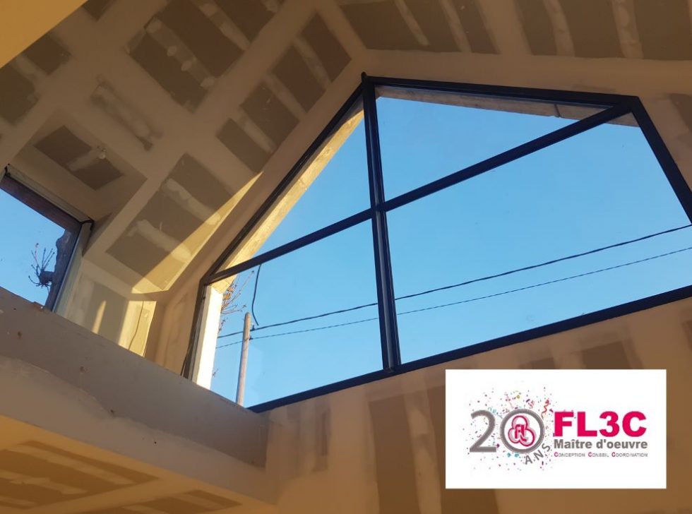 Pose fenêtre trapèze, maison sur-mesure Essonne - FL3C